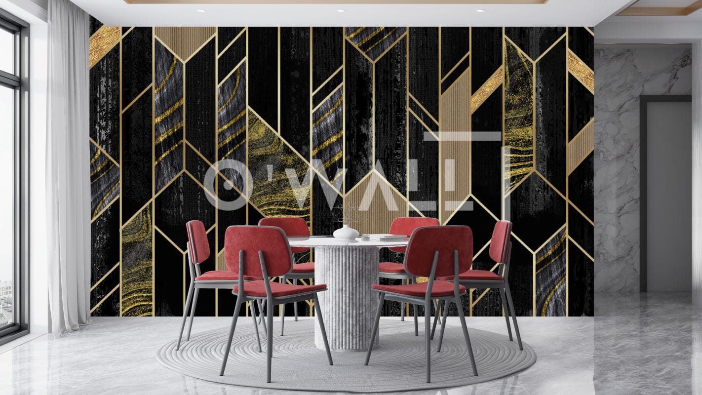 Papier Peint : Gold & Black Texture WM03 – Owall